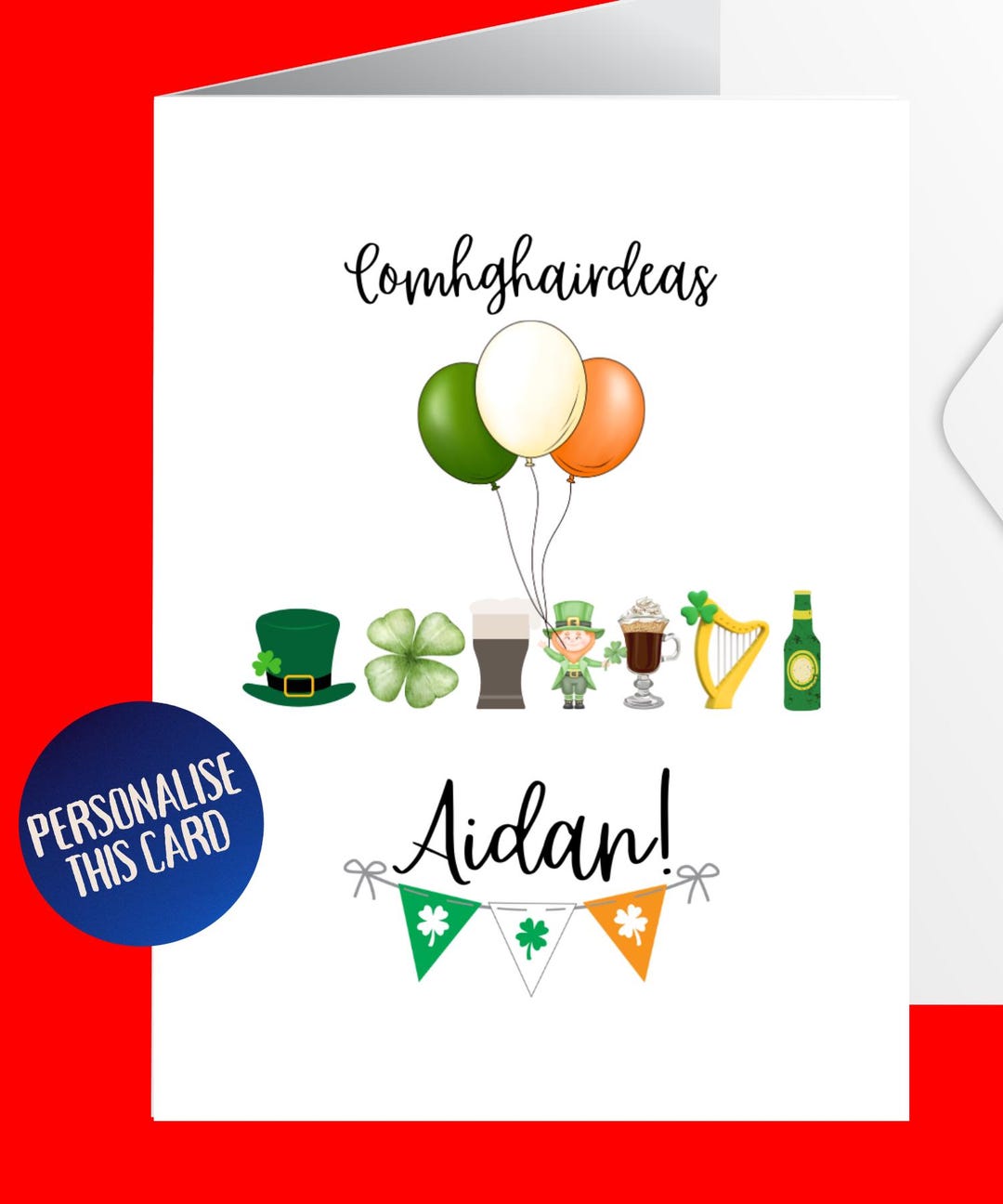 Personalized Irish Congratulations Card Comhghairdeas Card Ireland ...