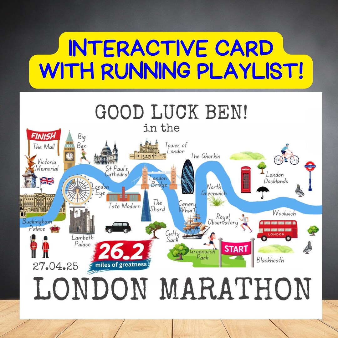 London Marathon Route Card TCS London Marathon Keepsake London Marathon ...