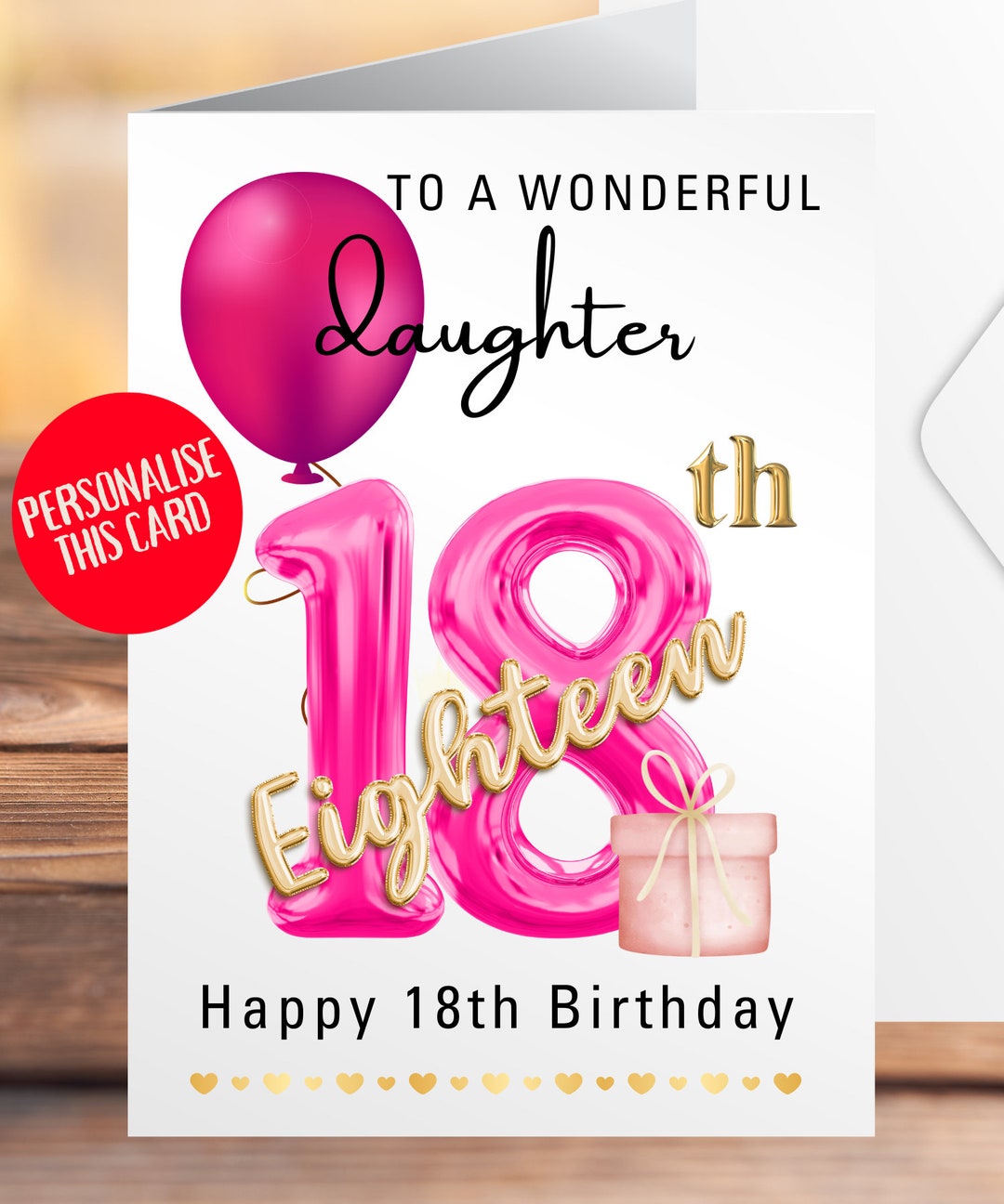 DAUGHTER 18th Birthday Card Personalized 18th Daughter Birthday Card ...