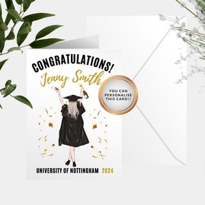 Personalised Graduation Card University of Nottingham Graduation ...