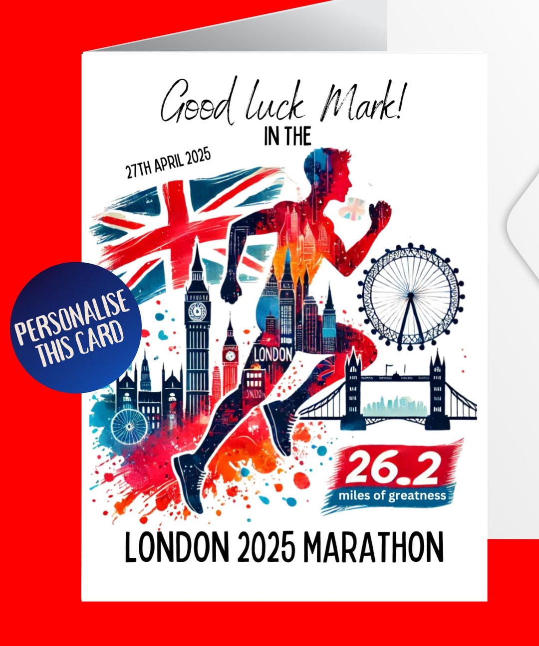 London Marathon Card 27th April 2025 Card to Send Someone Running the ...