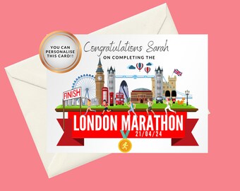 Personalised London Marathon Card, Marathon Success Card ...