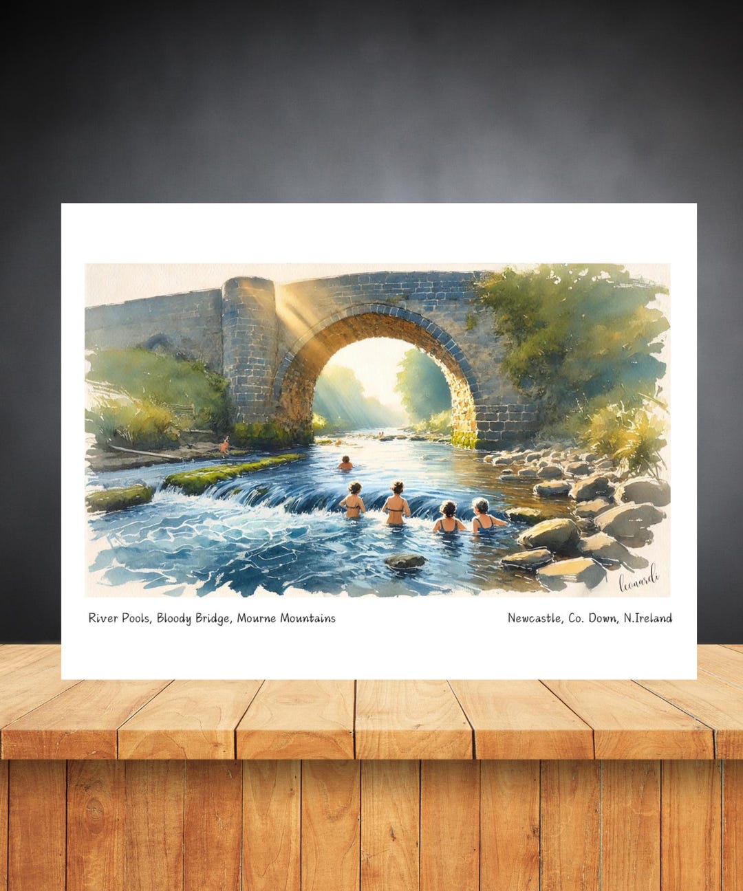 Morne Mountain Art Print, Bloody Bridge, Newcastle Mornes Watercolor ...