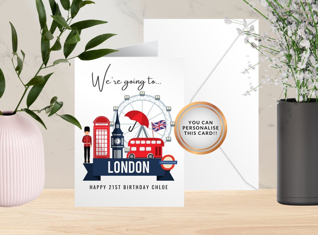 London Surprise Trip Card We're Going to London Card Personalized Card ...
