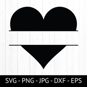 Split Heart Svg, Commercial Use Cut File, Heart SVG, Digital Design ...