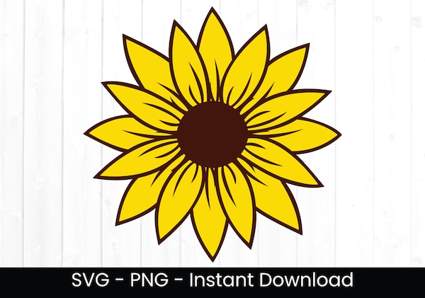 Sunflower With Stem SVG Files for Cricut Hand Drawn Spring - Etsy Canada