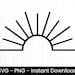 Half Sun Svg, Commercial Use, Cut File, Silhouette, Digital Download ...