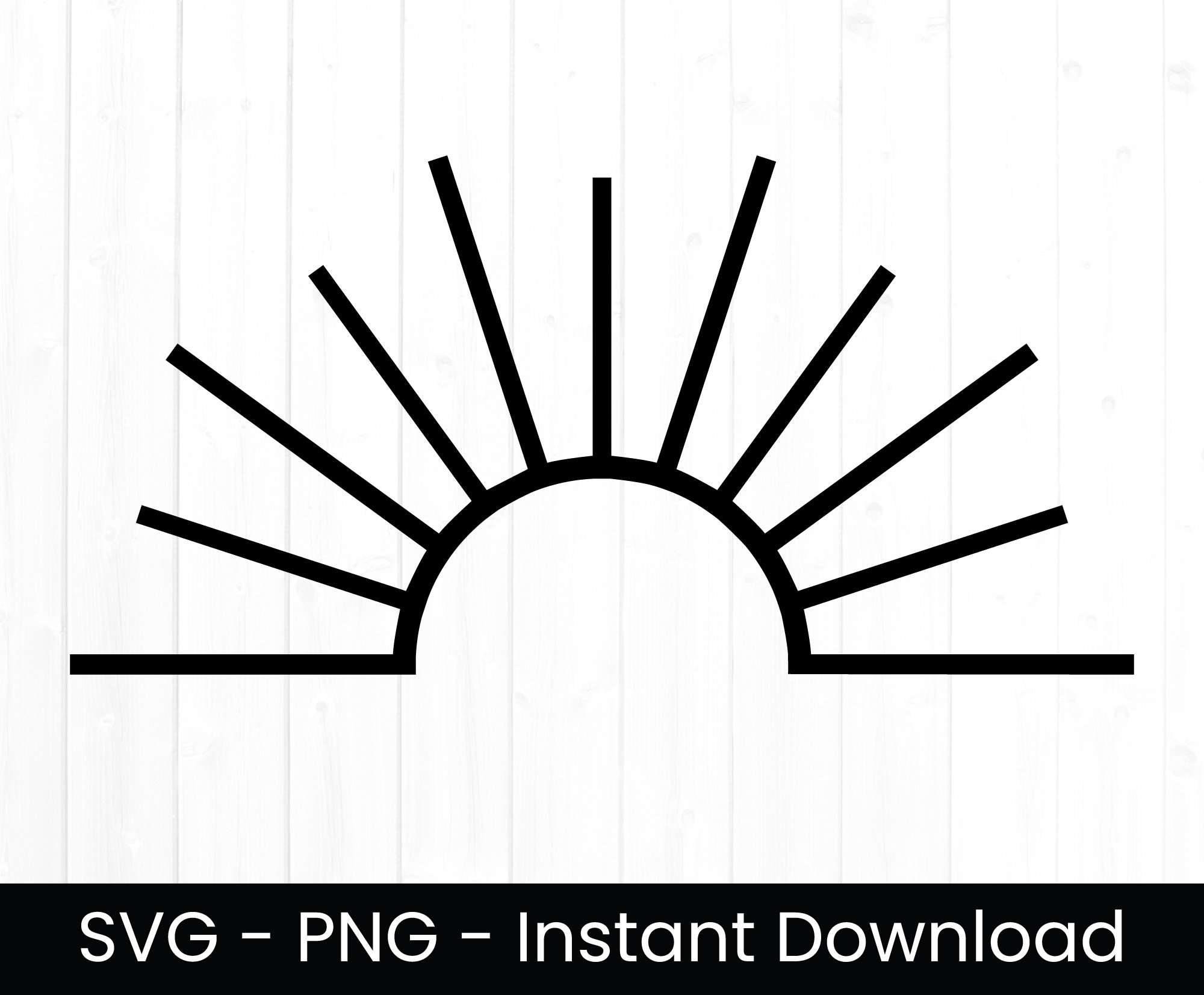 Half Sun Svg, Commercial Use, Cut File, Silhouette, Digital Download ...