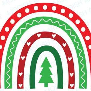 Christmas Rainbow for Commercial Use, Cut File, Layered SVG Cut File ...