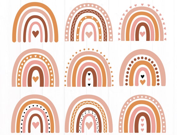 Boho Rainbow SVG Archivo de corte de uso comercial Boho - Etsy México