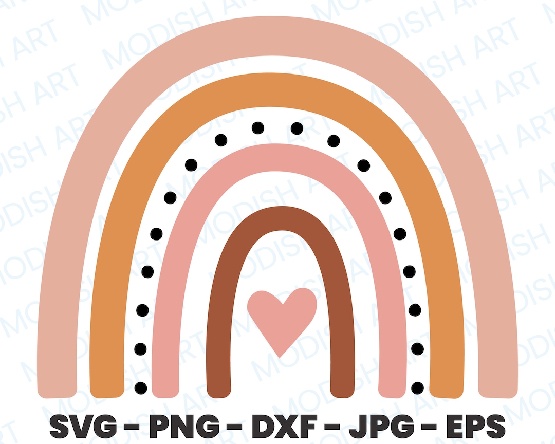 Boho Rainbow SVG, Layered Bohemian Rainbow, Commercial Use Cut File ...