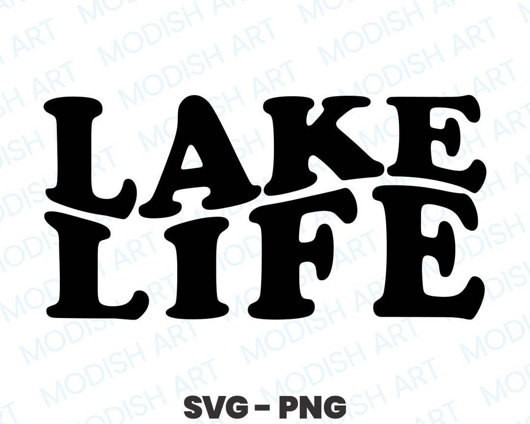 Lake Life SVG, Summer Svg for Commercial Use, Cut File, Wave Text SVG ...