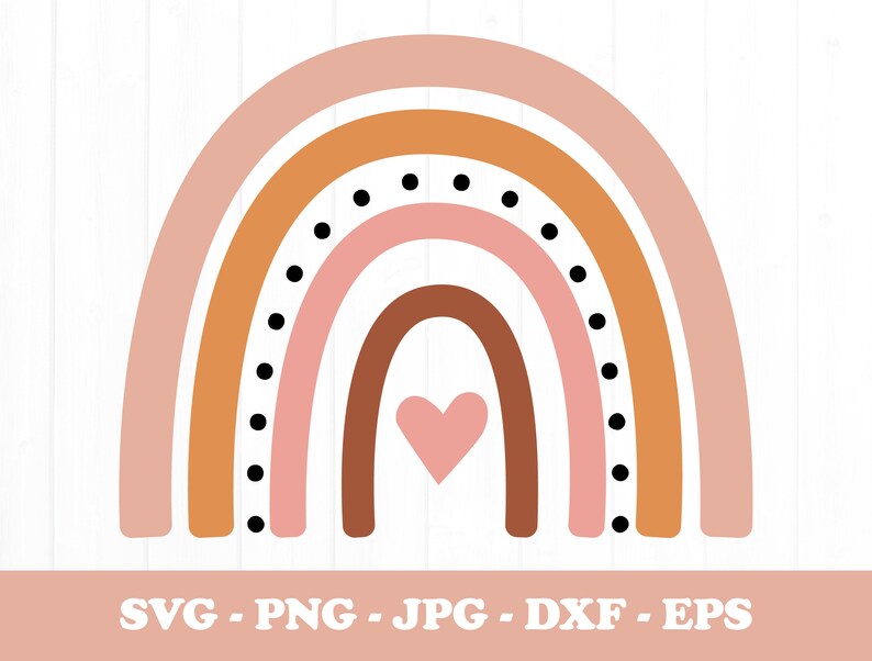 Boho Rainbow SVG Layered Bohemian Rainbow Commercial Use Cut - Etsy