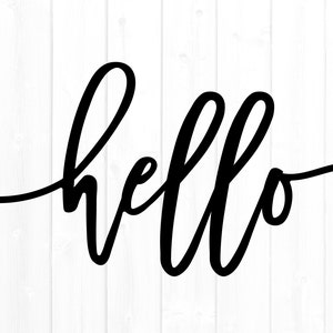 Hello Svg for Commercial Use, Cut File, Welcome Sign PNG, Hello Clipart ...