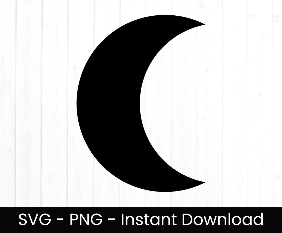 Crescent Moon SVG for Commercial Use, Moon SVG, Cut File, Celestial Png ...