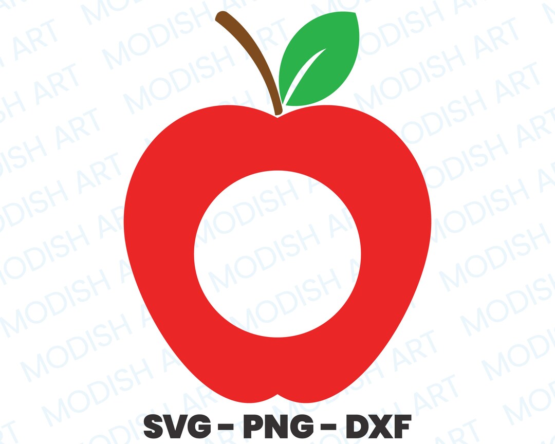 Apple Svg for Commercial Use, Monogram Apple Png, Teacher Apple Design ...