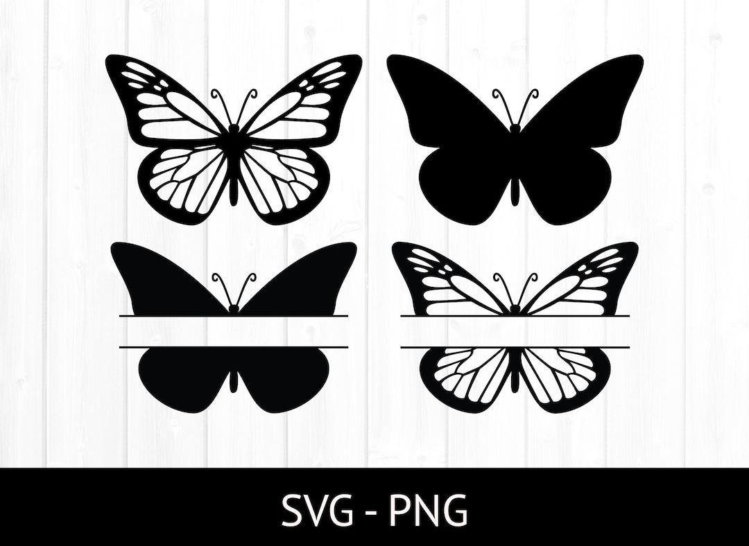Butterfly Svg for Commercial Use, Cut File, Monarch Outline, Split ...