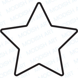 Star Svg for Commercial Use, Star Outline Png, Rounded Star Design ...
