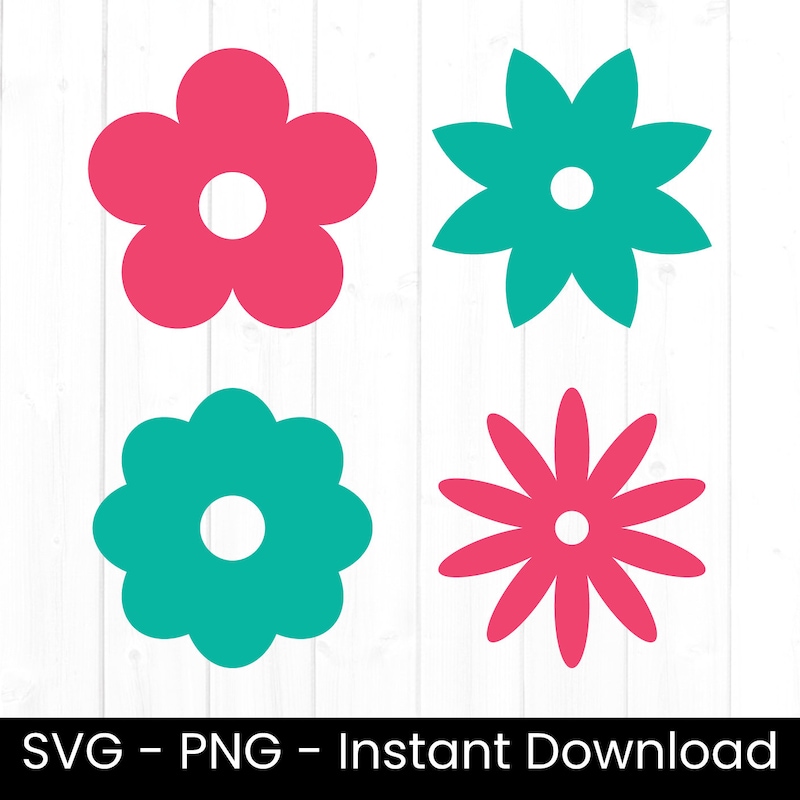 Flower Shapes Svg - Etsy
