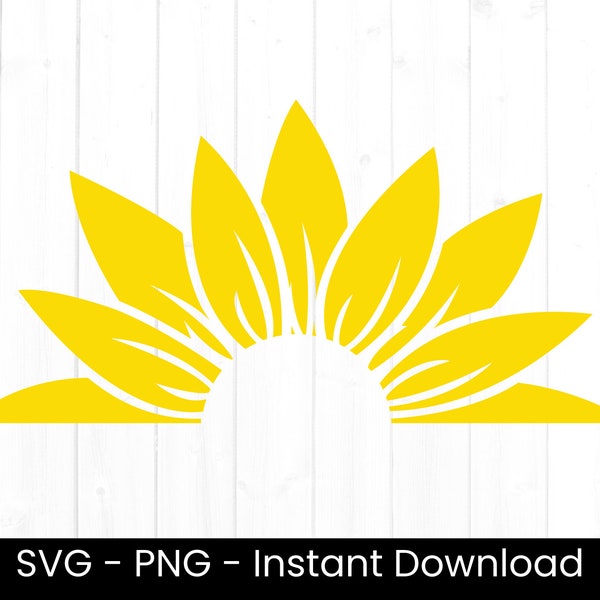 Half Sunflower Svg - Etsy