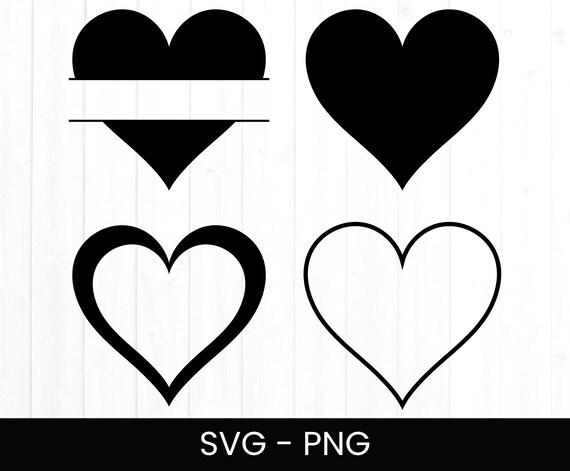 Hearts Svg for Commercial Use Split Heart Svg for Cricut Cut | Etsy
