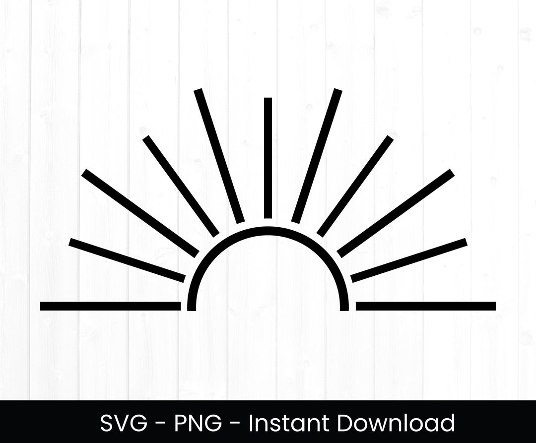 Half Sun SVG, Sun Svg for Commercial Use, Cut File, Sunburst Svg ...