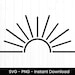 Half Sun SVG, Sun Svg for Commercial Use, Cut File, Sunburst Svg ...