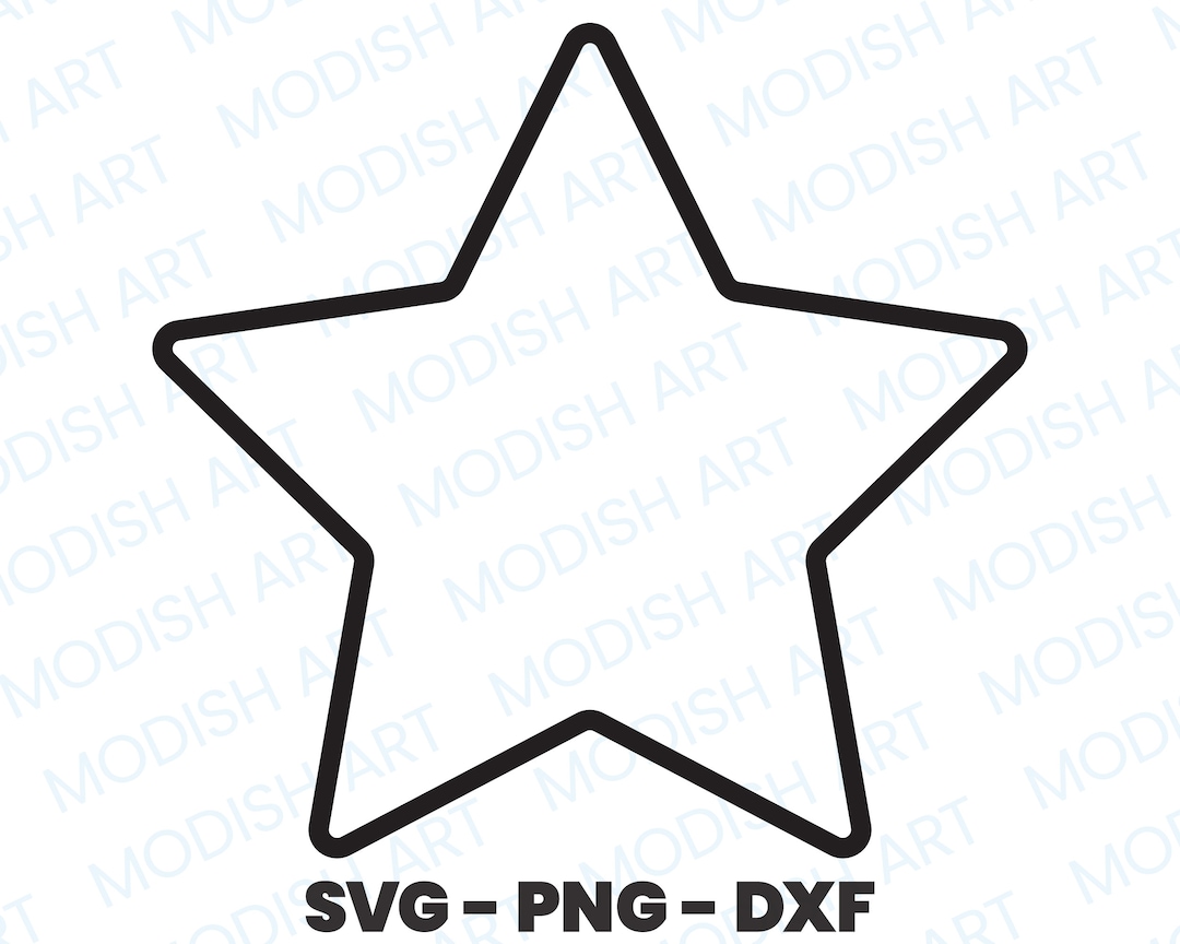 Star Svg for Commercial Use, Star Outline Png, Rounded Star Design ...