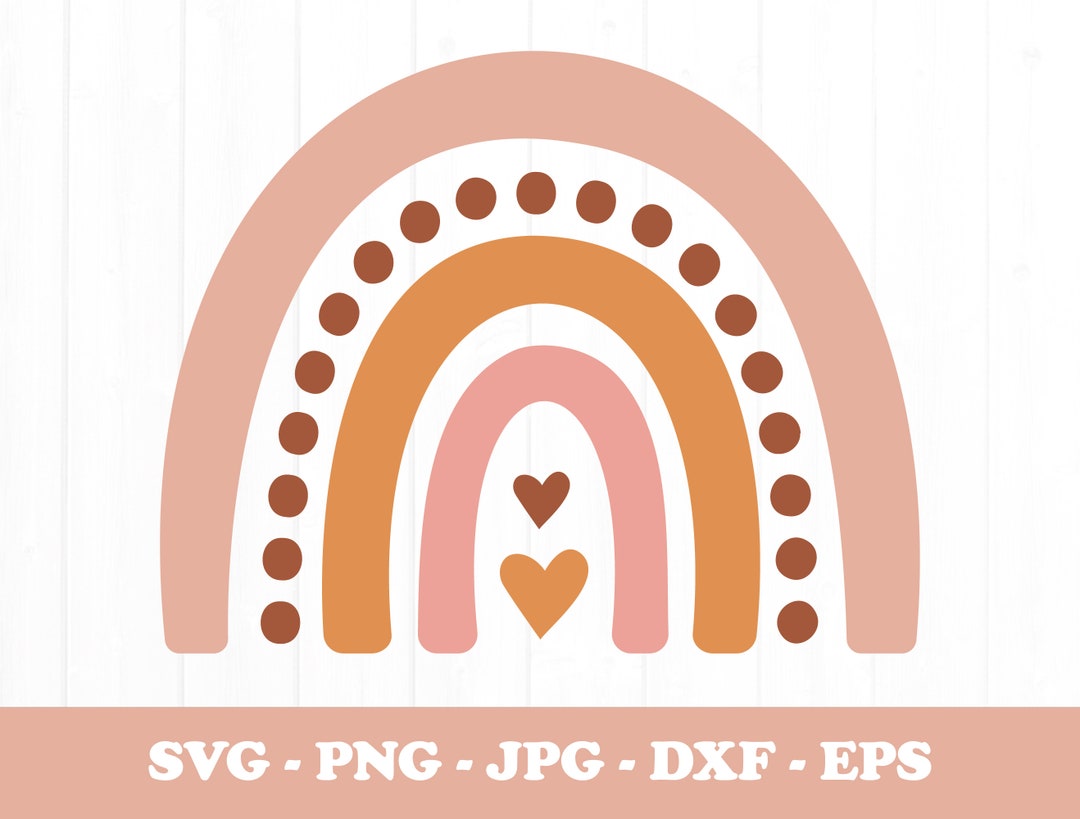 Boho Rainbow for Commercial Use, Cut File, Bohemian Rainbow, Boho PNG ...