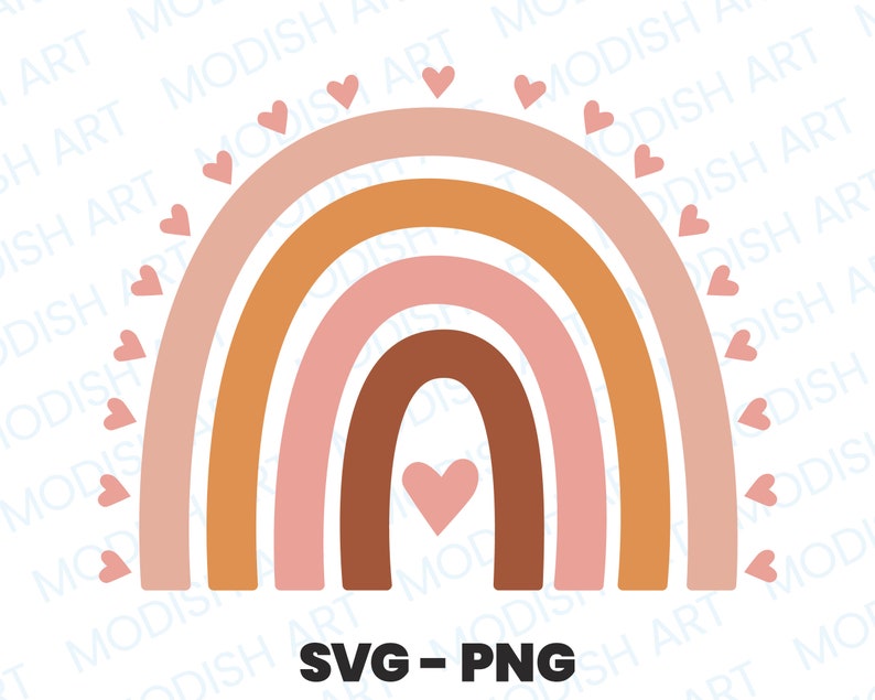 Boho Rainbow for Commercial Use, Layered SVG Cut File, Bohemian Rainbow ...