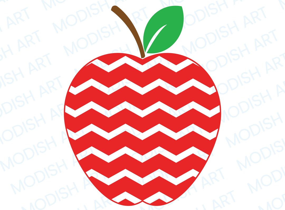 Chevron Apple Svg, Commercial Use Cut Files, Teacher Apple Design ...