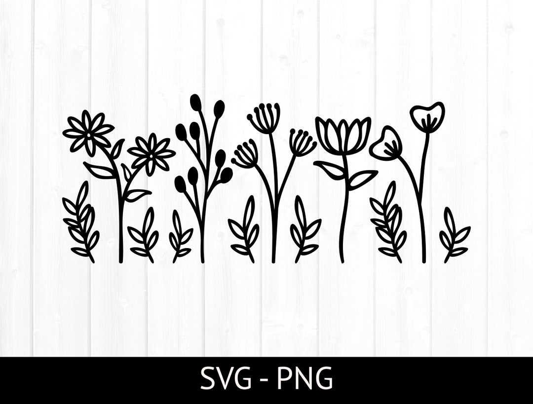 Wildflower SVG for Commercial Use, Cut File, Layered Botanical Svg ...