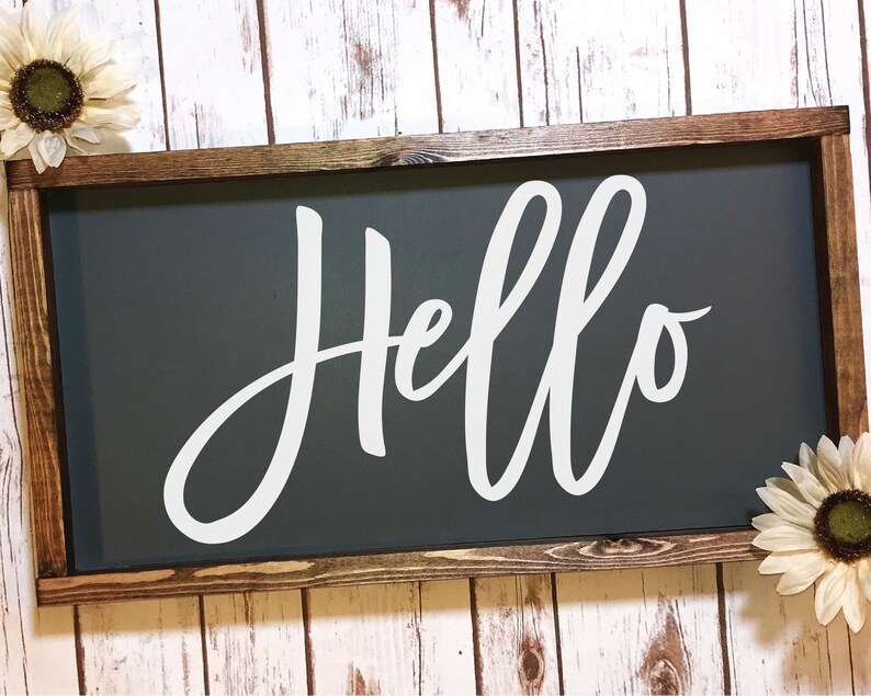 Hello Svg for Commercial Use Welcome Sign PNG Silhouette - Etsy