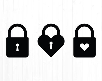 Heart Lock Svg - Etsy