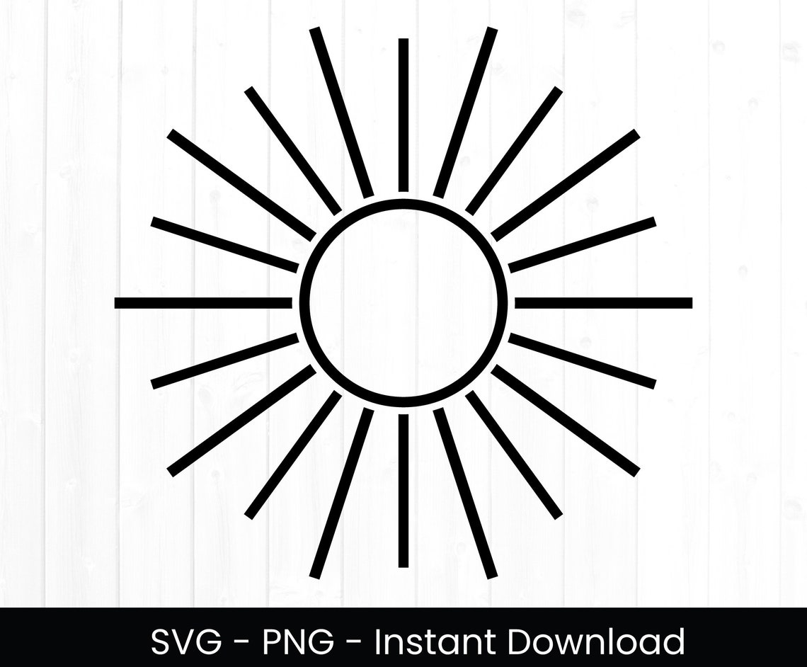 Sun SVG for Commercial Use, Sun Svg, Cut File, Sunburst Svg, Digital ...