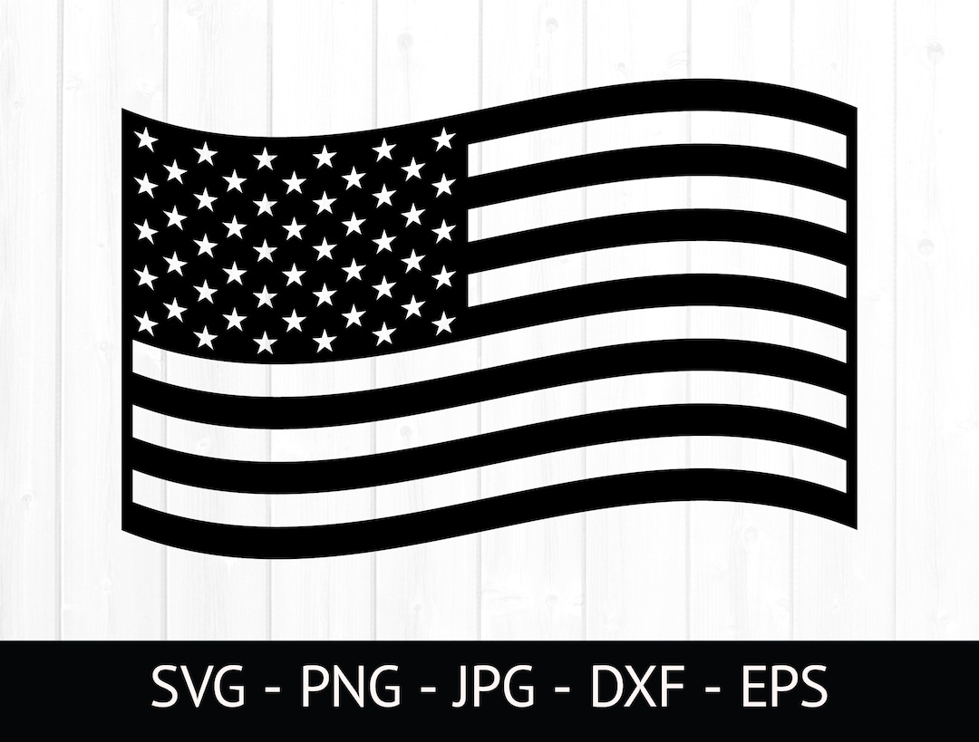 Waving American Flag Svg, Commercial Use Flag, Cut File, United States ...