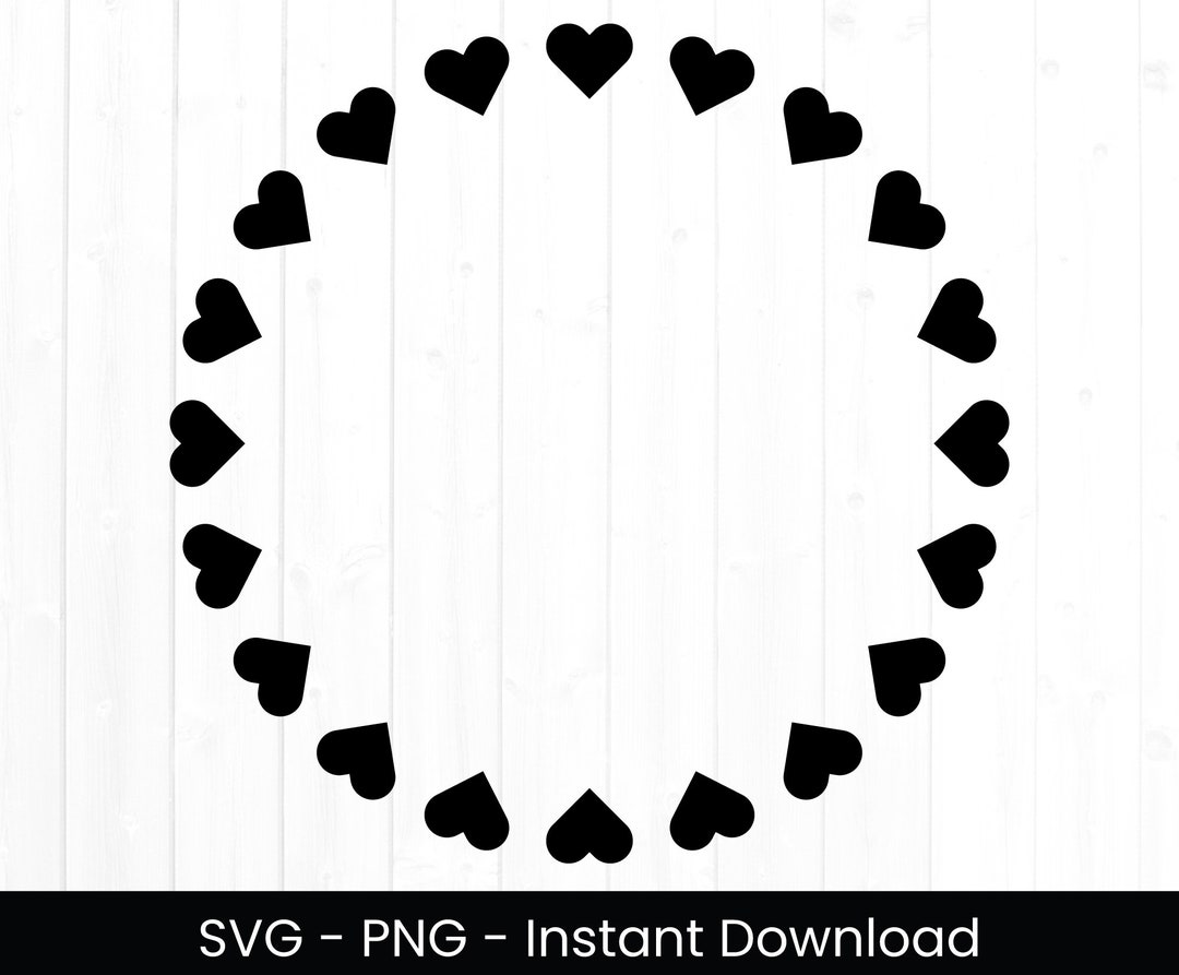 Heart Circle Frame SVG, Cut File, Commercial Use, Monogram Frame Png ...