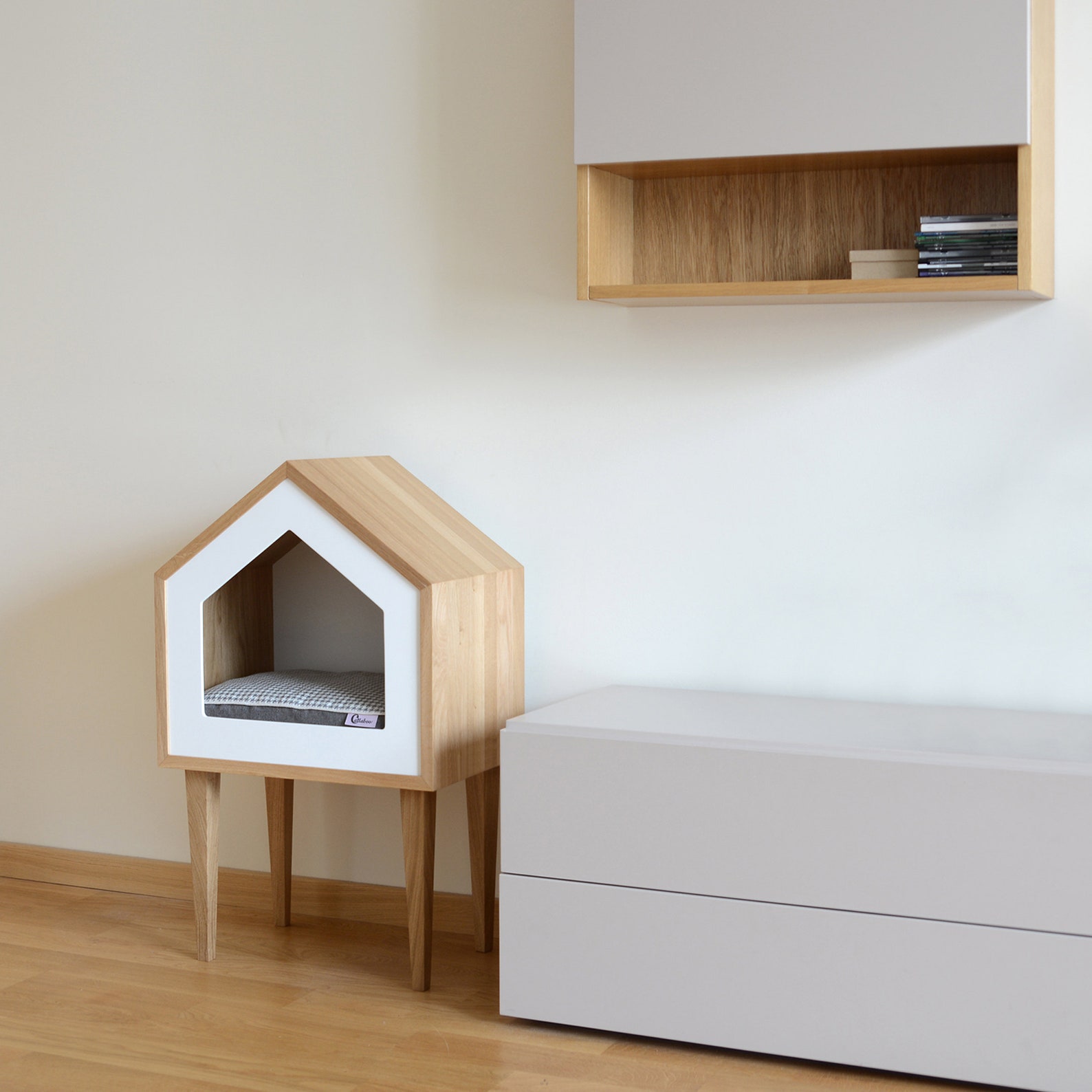 Premium Cat House Cat House Oak Wood Cat House Cat Tree Etsy