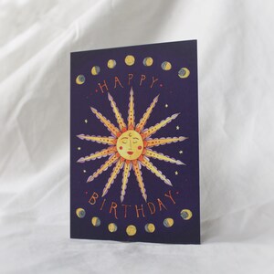 Happy Birthday Sun Greeting Card Watercolor Art Card - Etsy