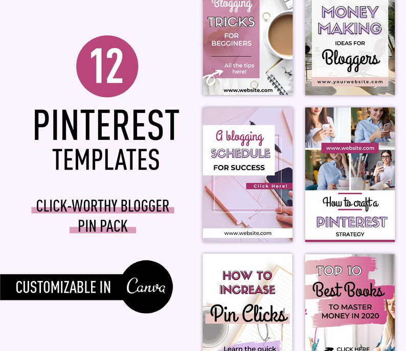 Pinterest Templates for Your Blog and Business Fully - Etsy