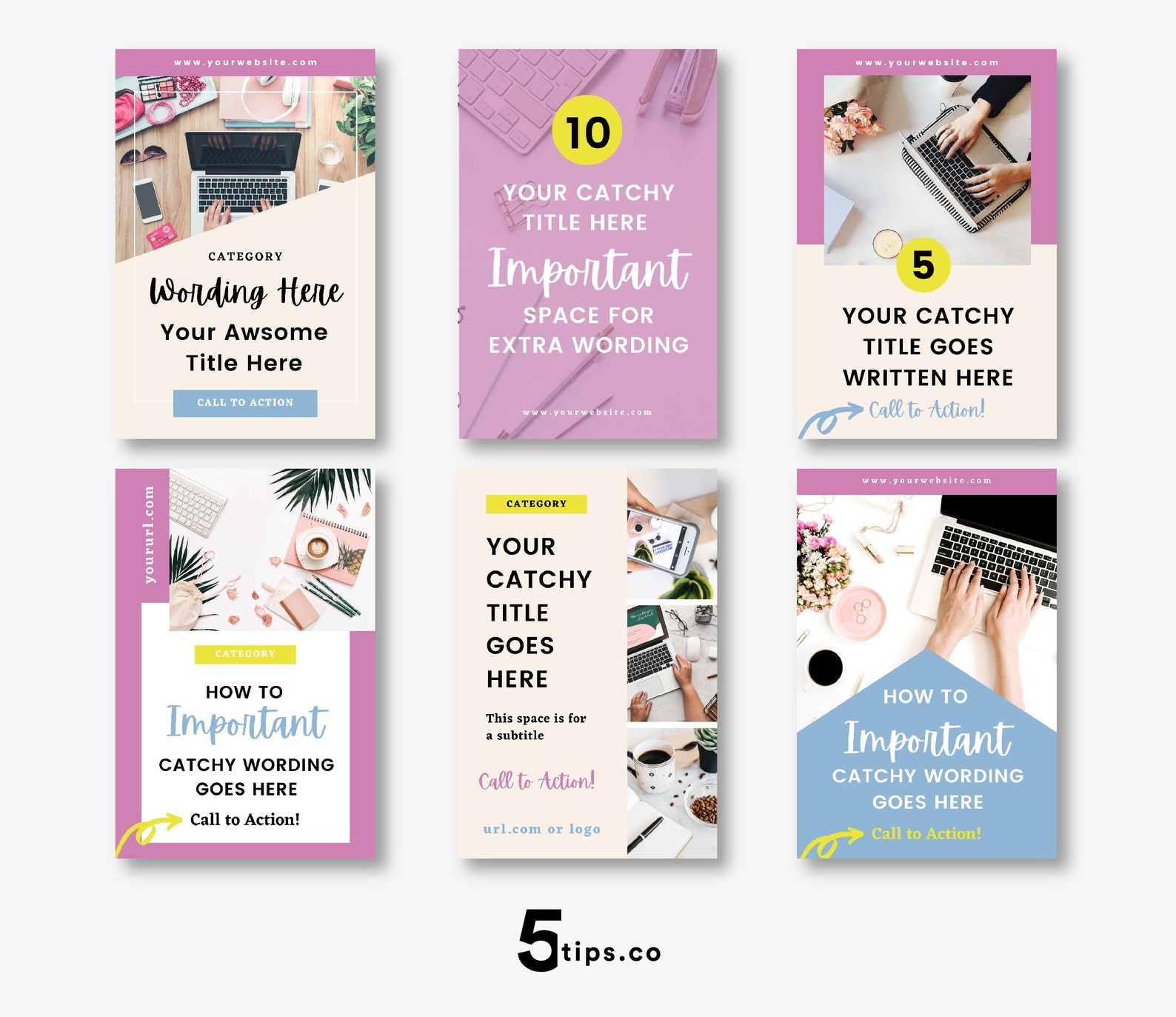 Pinterest Templates for Your Blog and Business Fully - Etsy