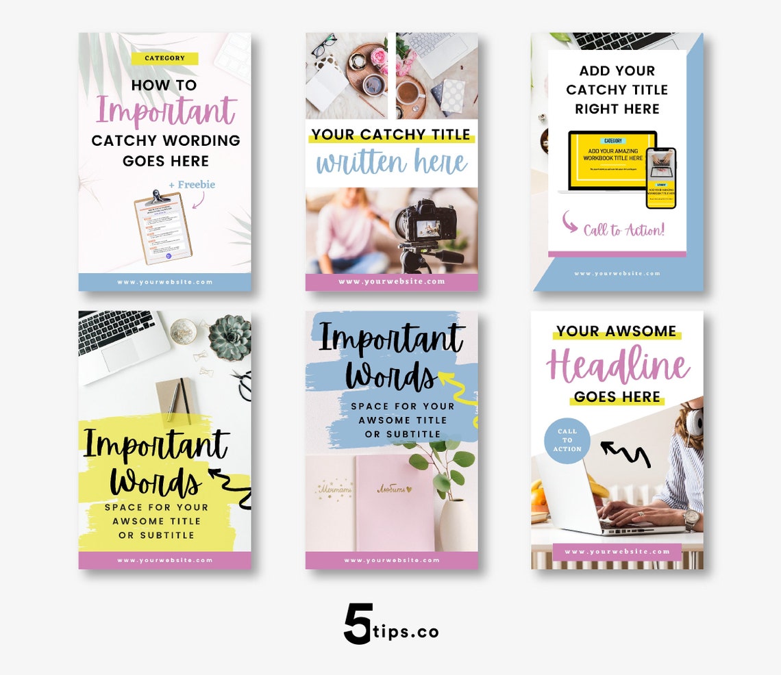 Pinterest Templates for Your Blog and Business Fully - Etsy