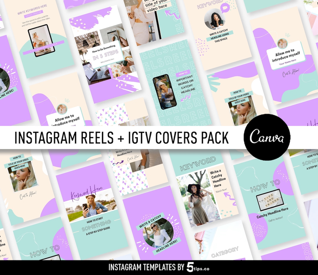 Instagram Templates Reels & IGTV Bright Covers Canva Video - Etsy