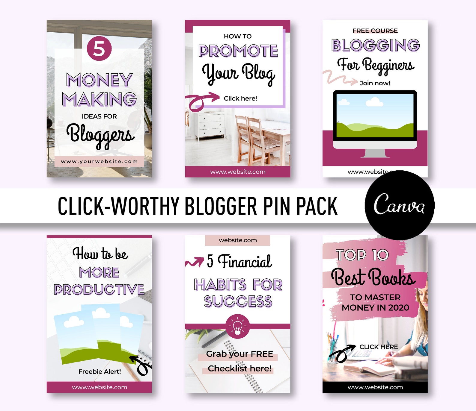 Pinterest Templates for Your Blog and Business Fully | Etsy