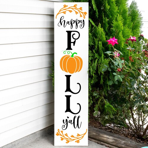 Happy Fall Y'all Fall Porch Sign Svg Welcome Fall Wood - Etsy