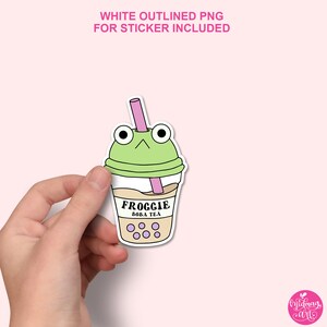 Froggie Boba Tea PNG, Trendy PNG Sticker Designs, Cute Froggie Png ...