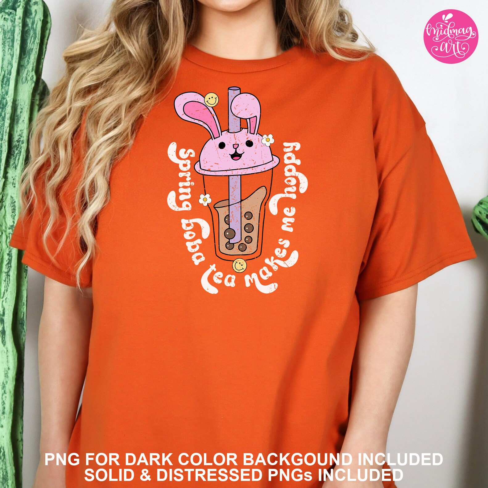 Spring Boba Tea Makes Me Hoppy PNG, Easter Png, Easter Bunny Png ...