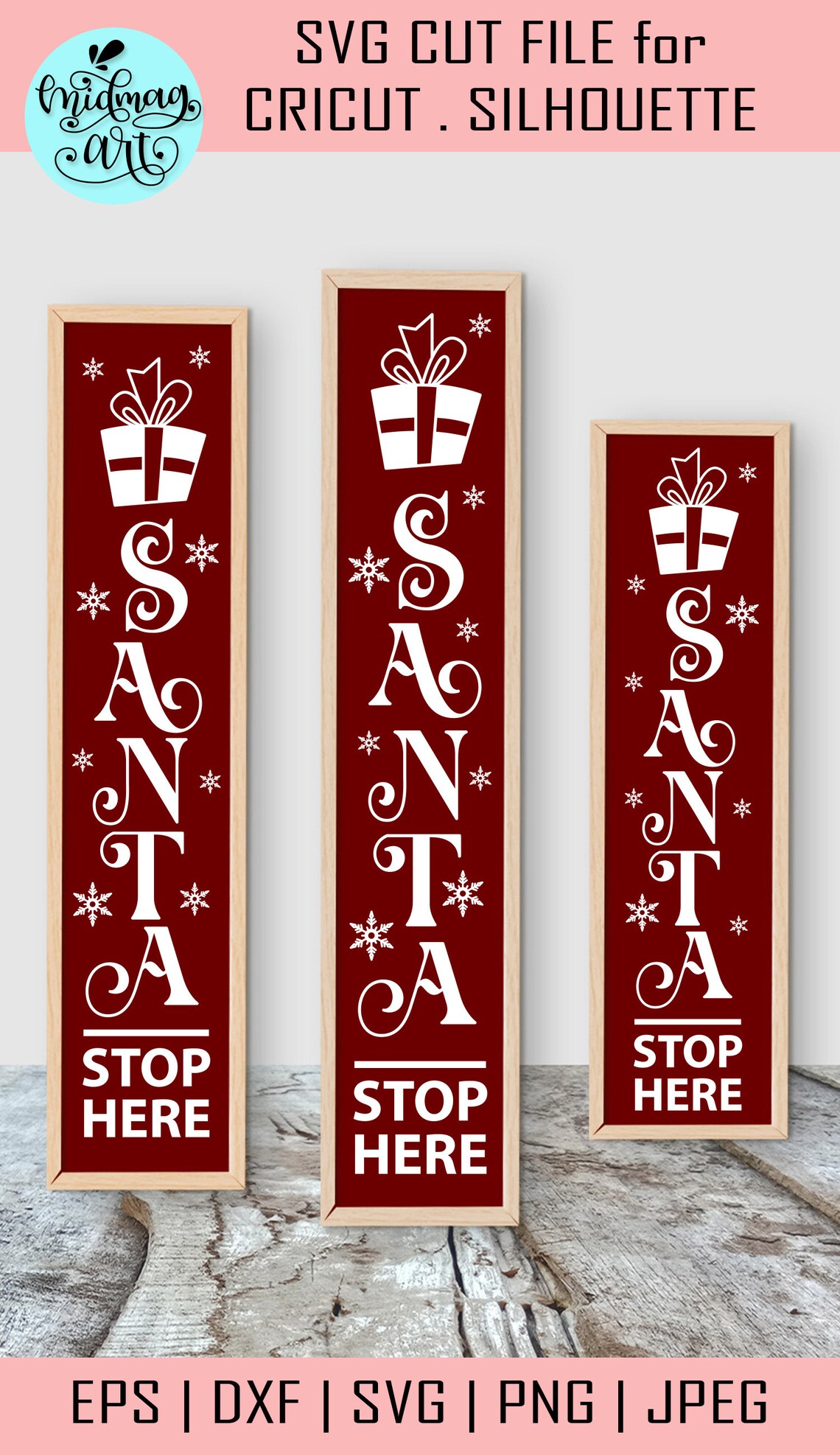 Santa Stop Here Svg Santa Stop Here Porch Christmas Sign | Etsy
