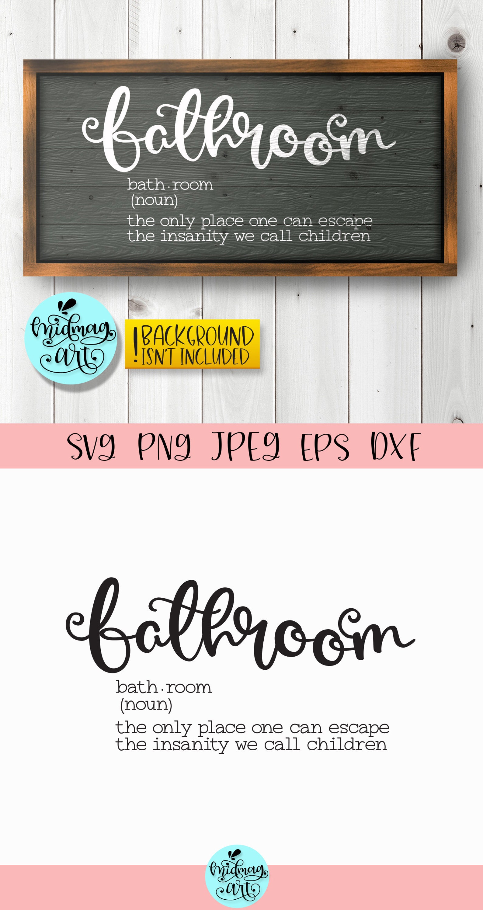 Bathroom Definition Wood Sign Svg Funny Bathroom Sign | Etsy