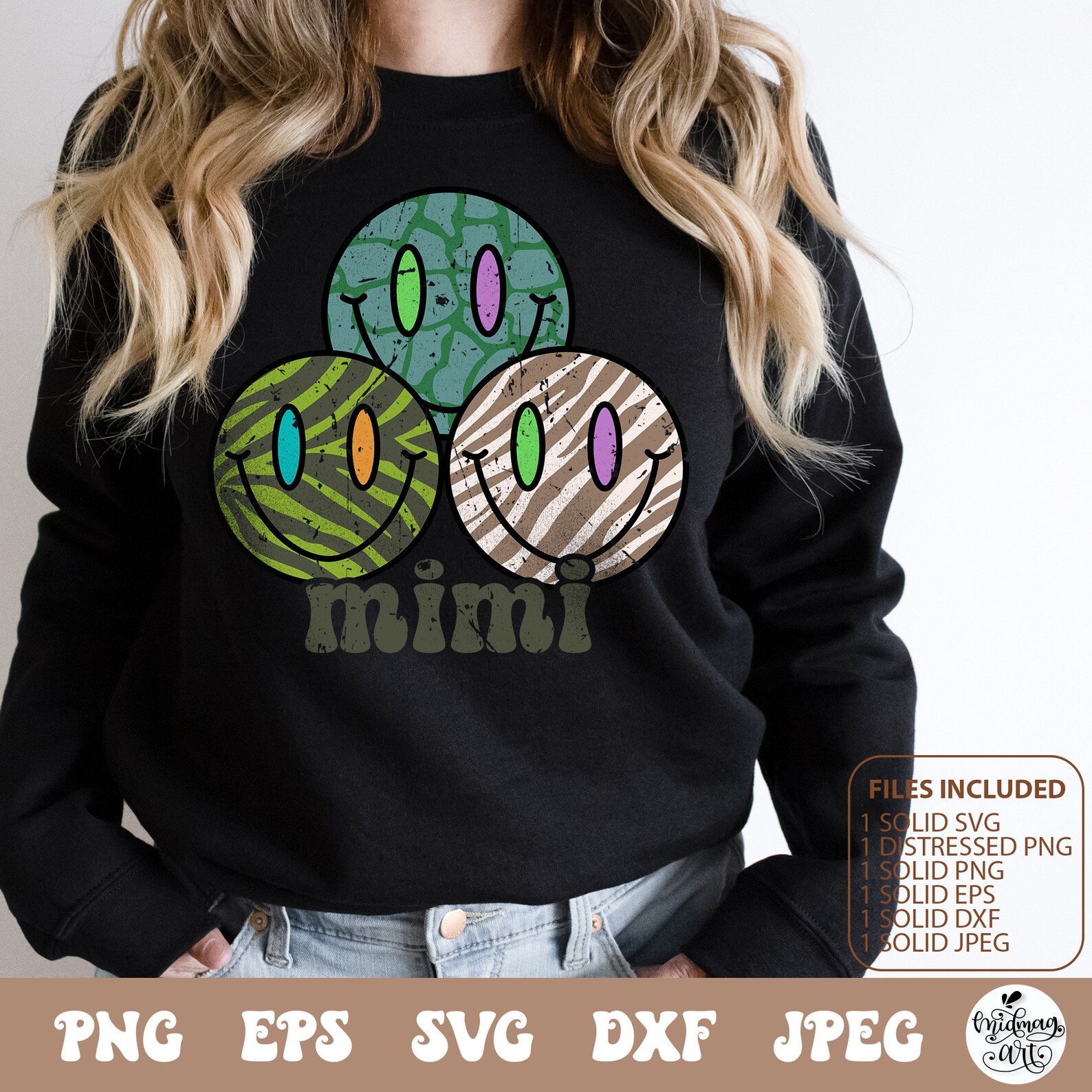 Retro Mimi Smiley Face Svg Png Sublimation Distressed Png - Etsy